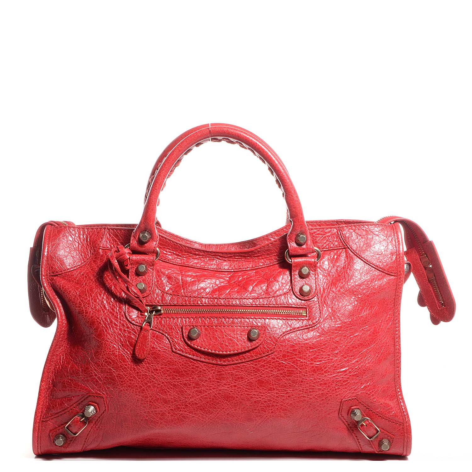 Balenciaga Agneau Giant 12 Rose Gold Hardware City Rouge Coquelicot ...