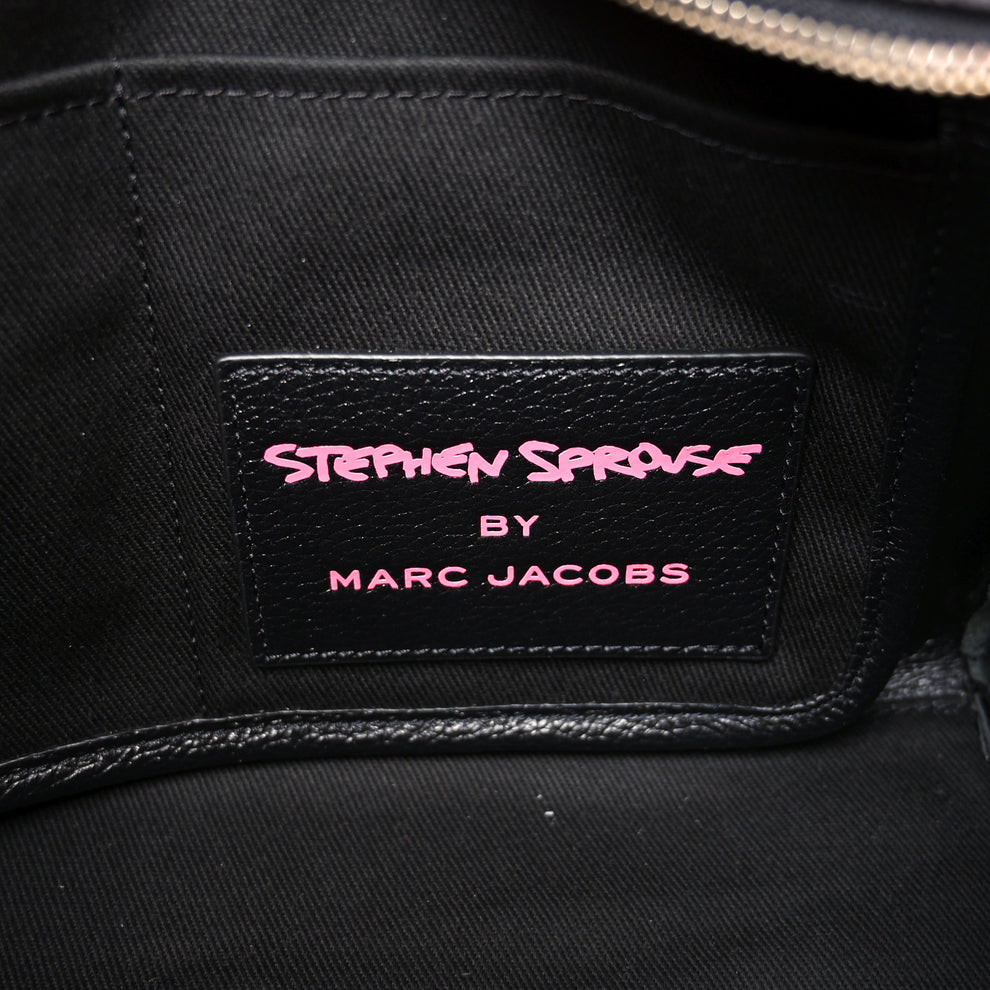 Marc Jacobs X STEPHEN SPROUSE Grained Calfskin Medium The Tote Bag Pink ...