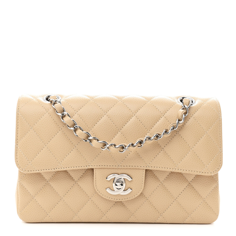 Chanel Caviar Quilted Small Double Flap Beige 1795902 – FASHIONPHILE