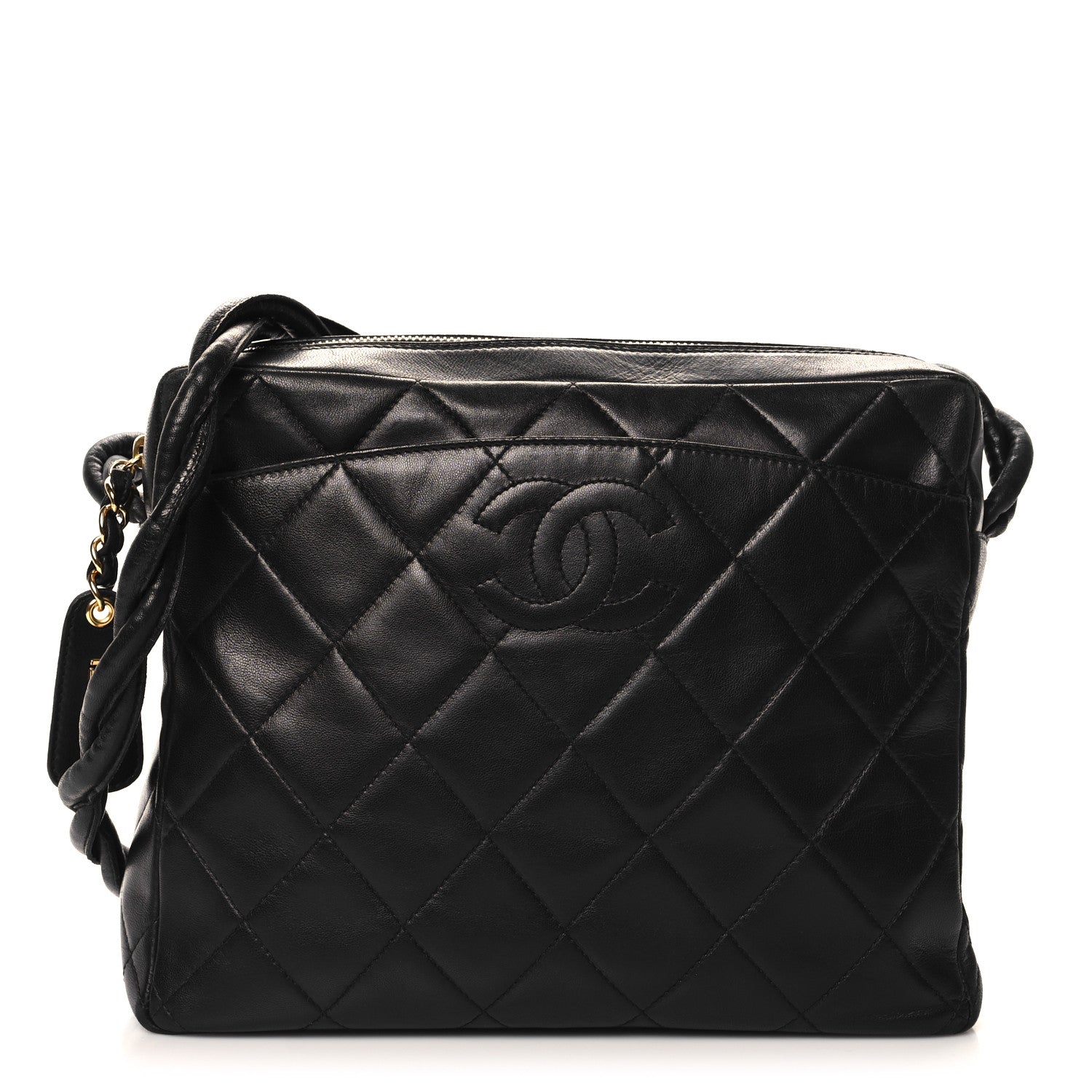 Chanel Lambskin Quilted Messenger Bag Black 1617217 – FASHIONPHILE