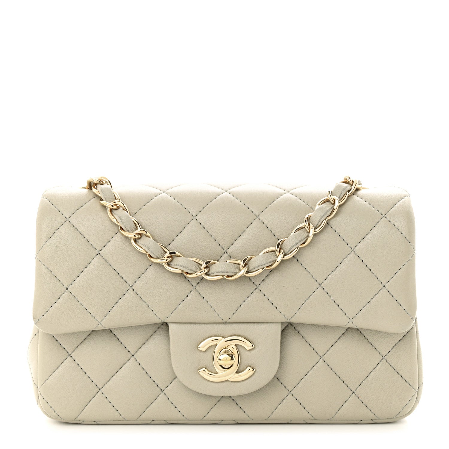 Chanel Lambskin Quilted Mini Rectangular Flap Grey 1400335 – FASHIONPHILE
