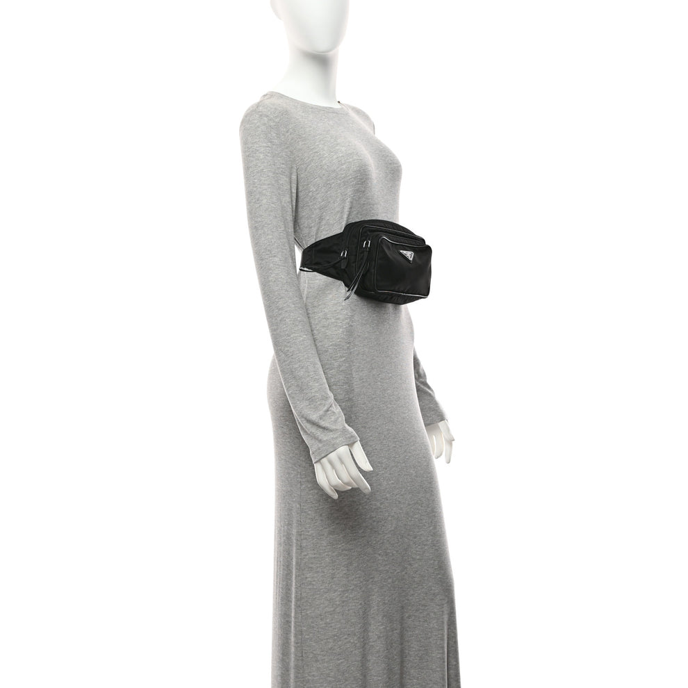 Prada Re-Nylon Saffiano Belt Bag L Black 1866269 – FASHIONPHILE