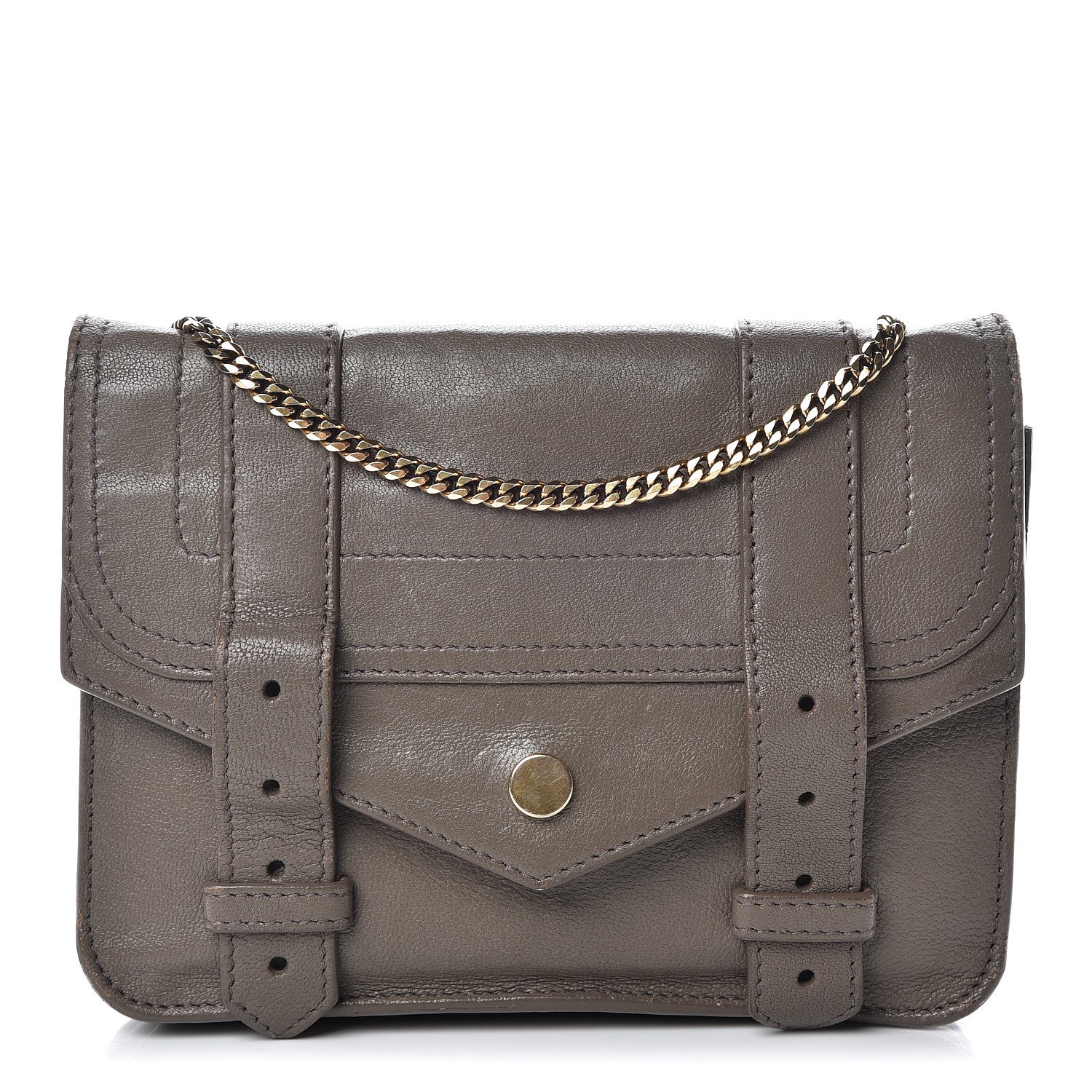 Proenza Schouler Lambskin PS1 Large Chain Wallet Smoke 409312 ...