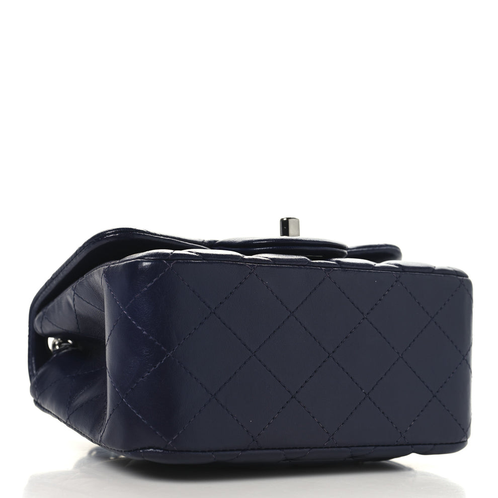 Chanel Lambskin Quilted Mini Square Flap Dark Purple 1777598 – FASHIONPHILE