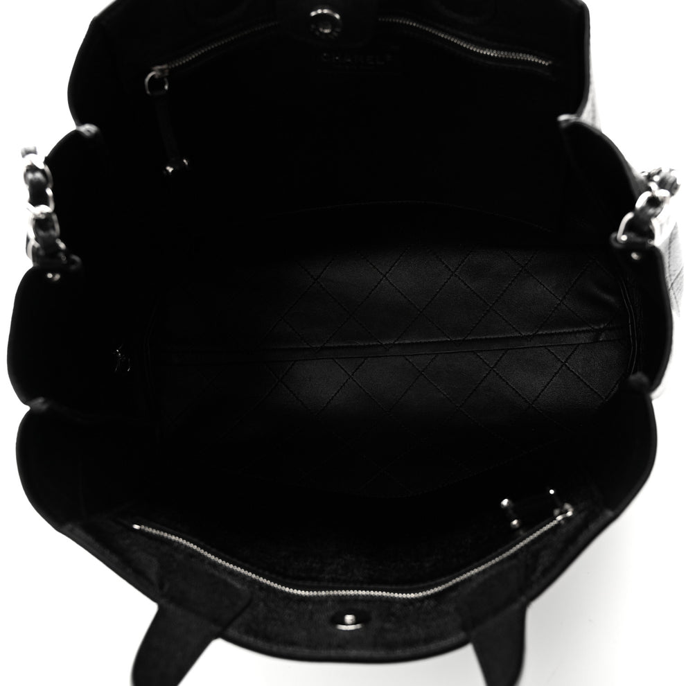 Chanel Caviar Stitched Large Lady Coco Shopping Tote Black 1799999 ...