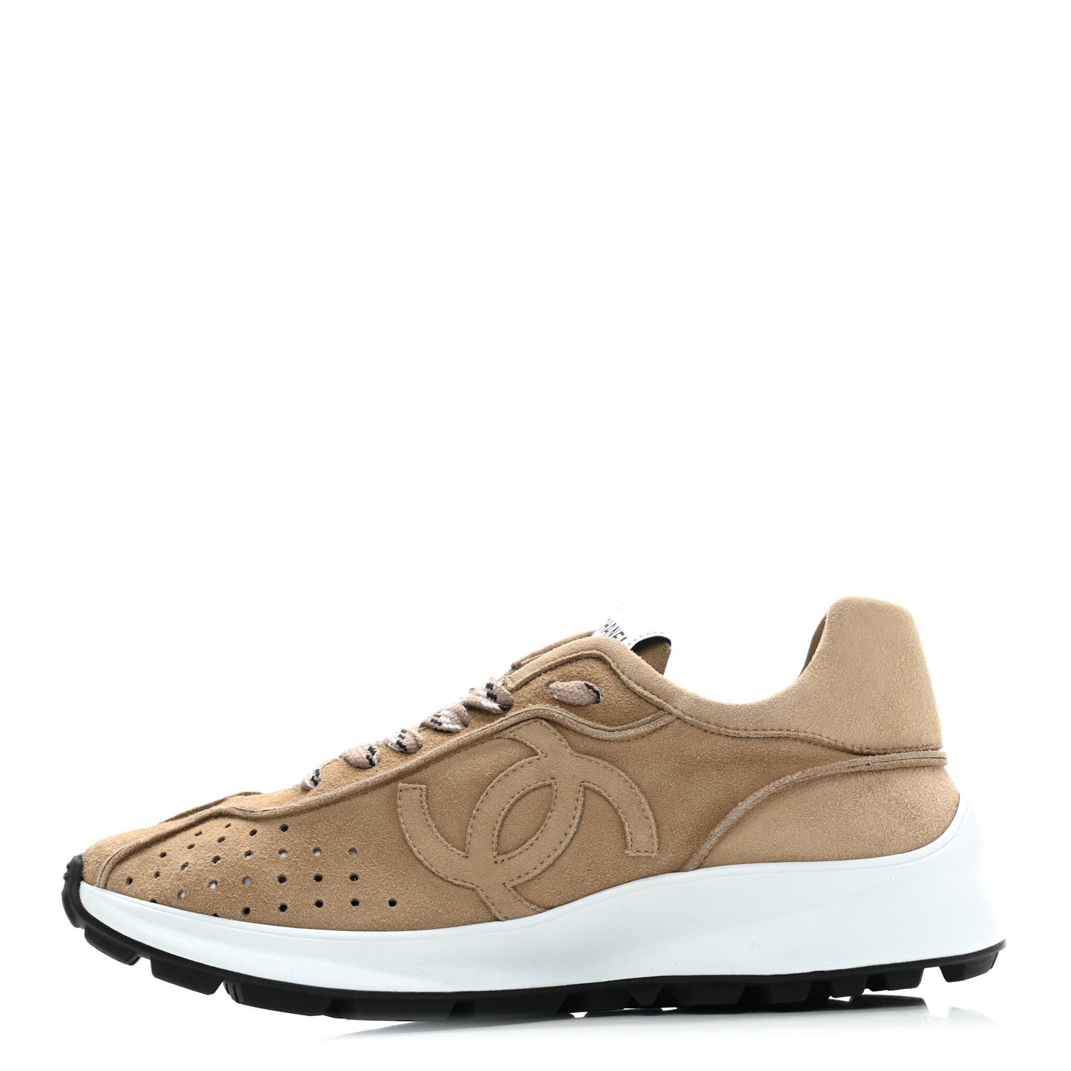 Chanel Suede Goatskin CC Sneakers 38 Dark Beige 894084 – FASHIONPHILE