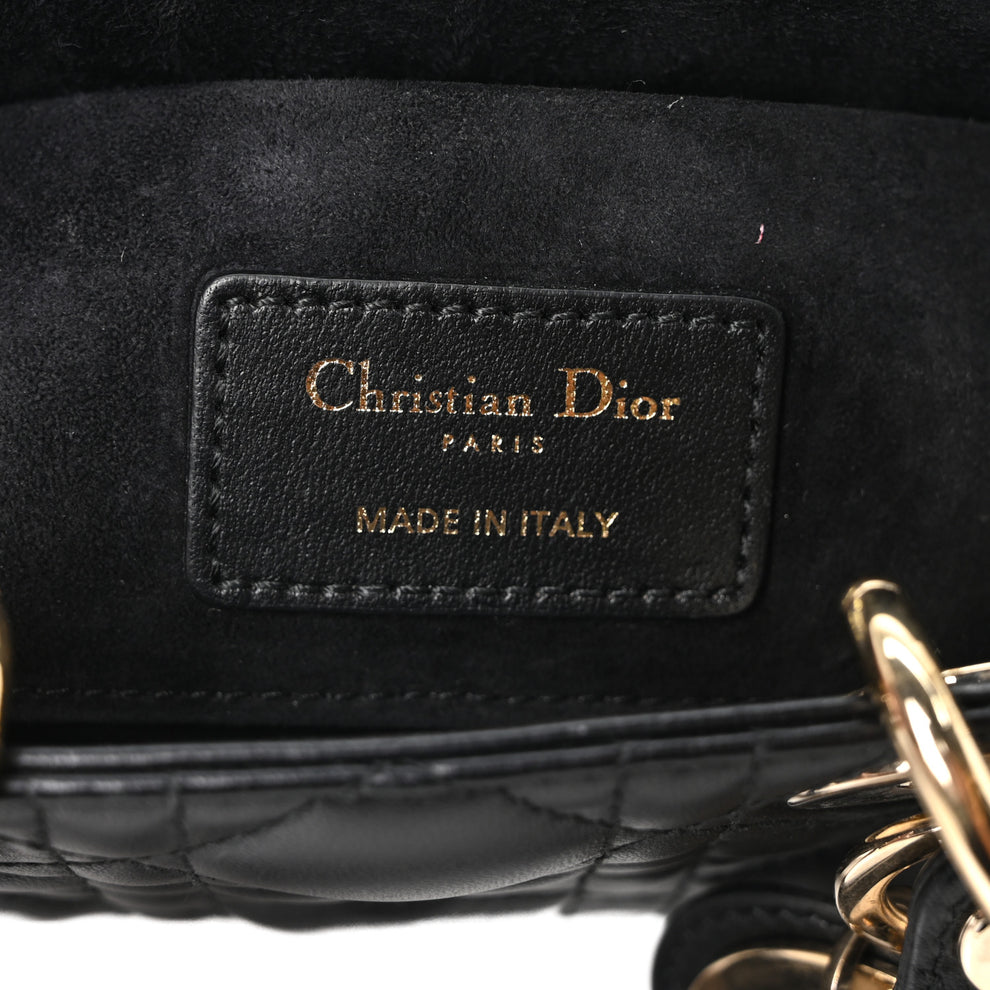 Christian Dior Lambskin Cannage Small Lady D-Joy Black 1781200 ...