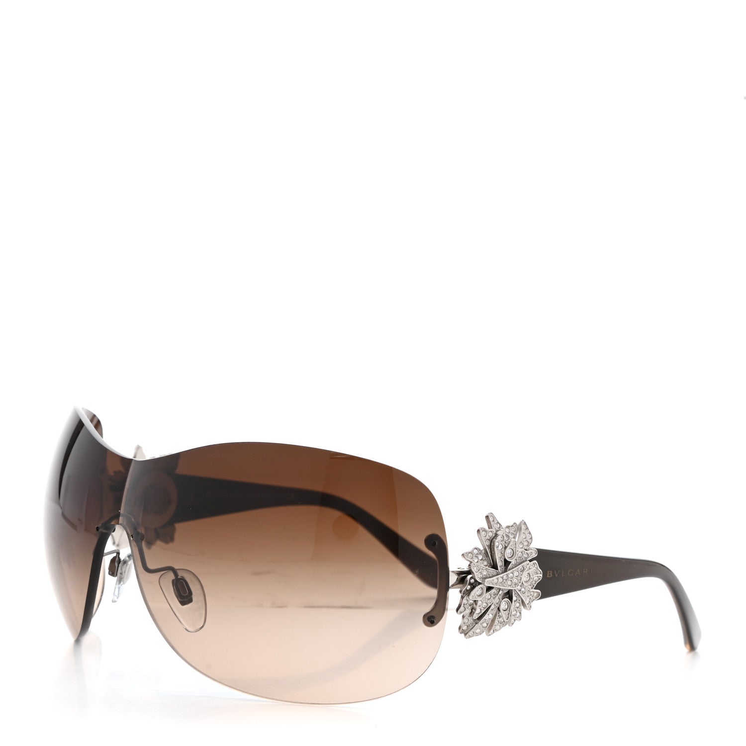Bulgari Crystal Sunglasses 6064-B Brown 1012407 – FASHIONPHILE