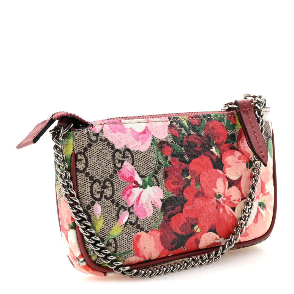 Gucci GG Supreme Monogram Blooms Mini Chain Bag Beige Multicolor Dry ...