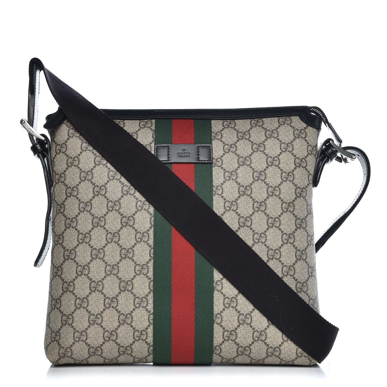 Gucci GG Supreme Monogram Web Messenger Bag Black 344469 – FASHIONPHILE