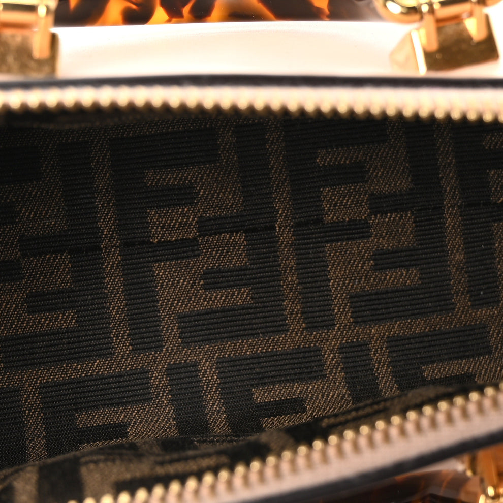 Fendi Vitello King Plexiglass Logo Embossed Mini By The Way Top Handle ...