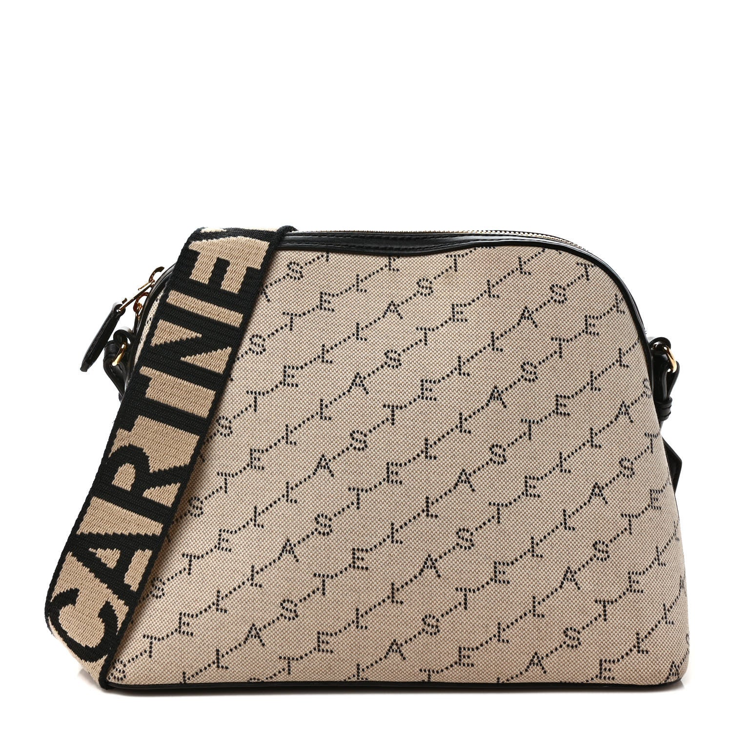 Stella McCartney Monogram Canvas Stella Logo Zip Shoulder Bag Neutral ...