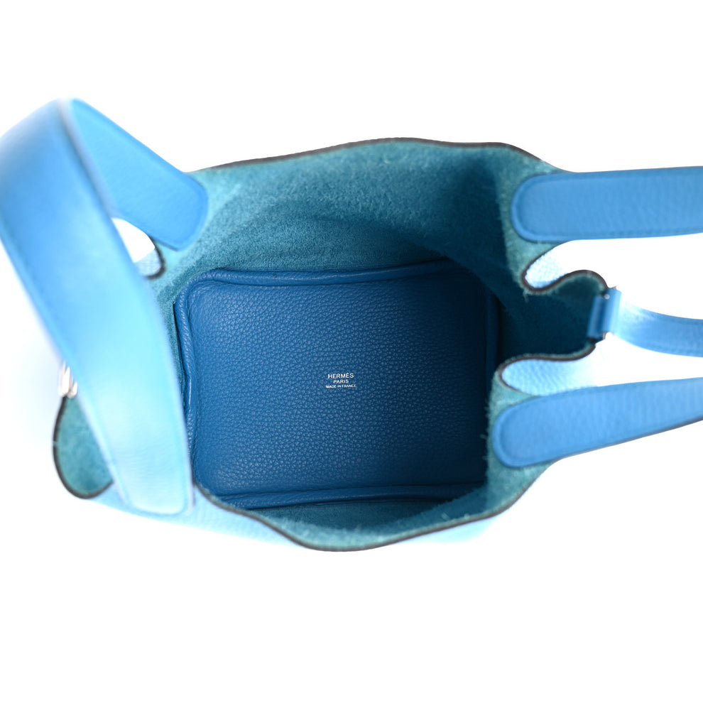 Hermes Taurillon Clemence Picotin Lock 18 PM Bleu Frida 1792934 ...