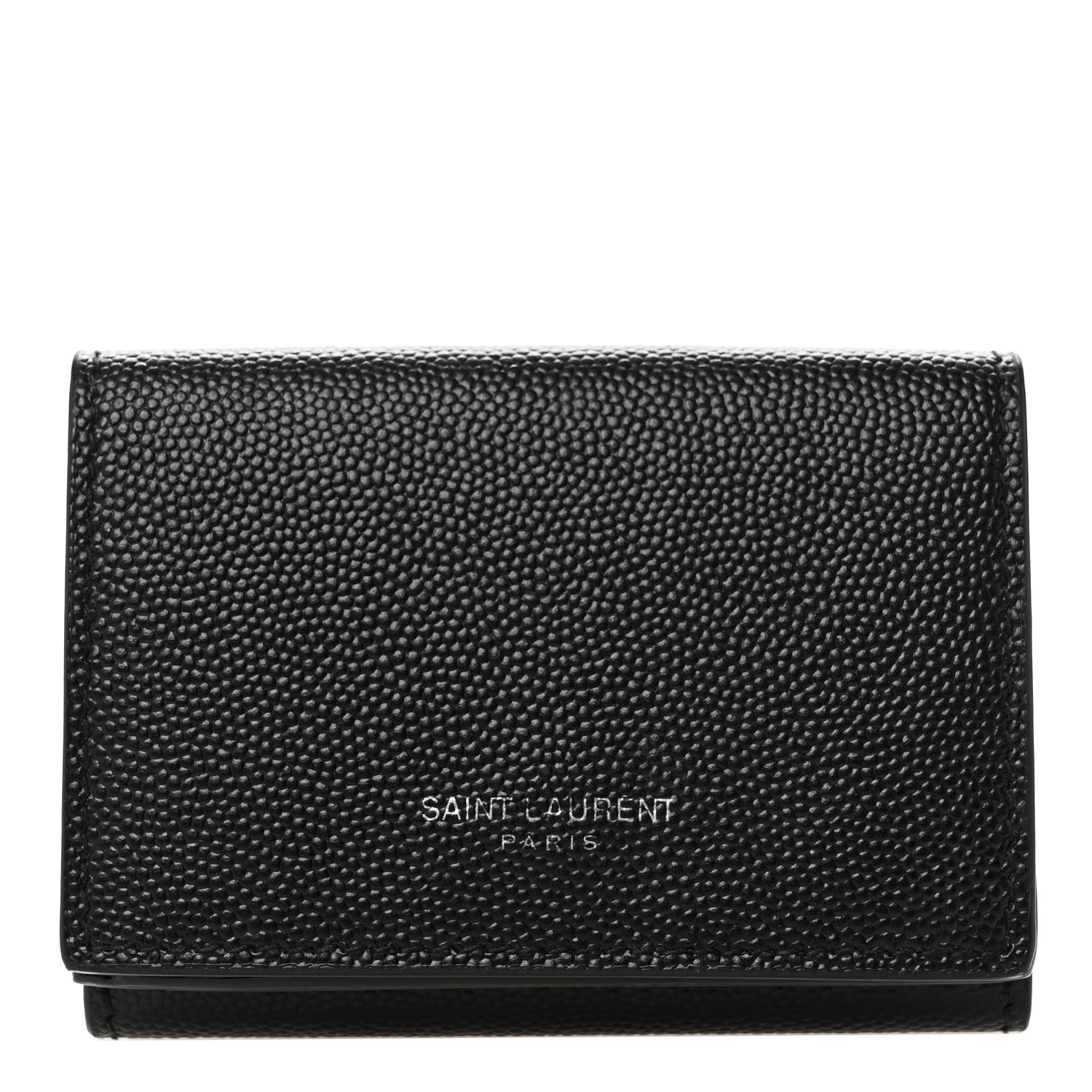Saint Laurent Grain De Poudre Tiny Tri Fold Wallet Black 1676416 ...