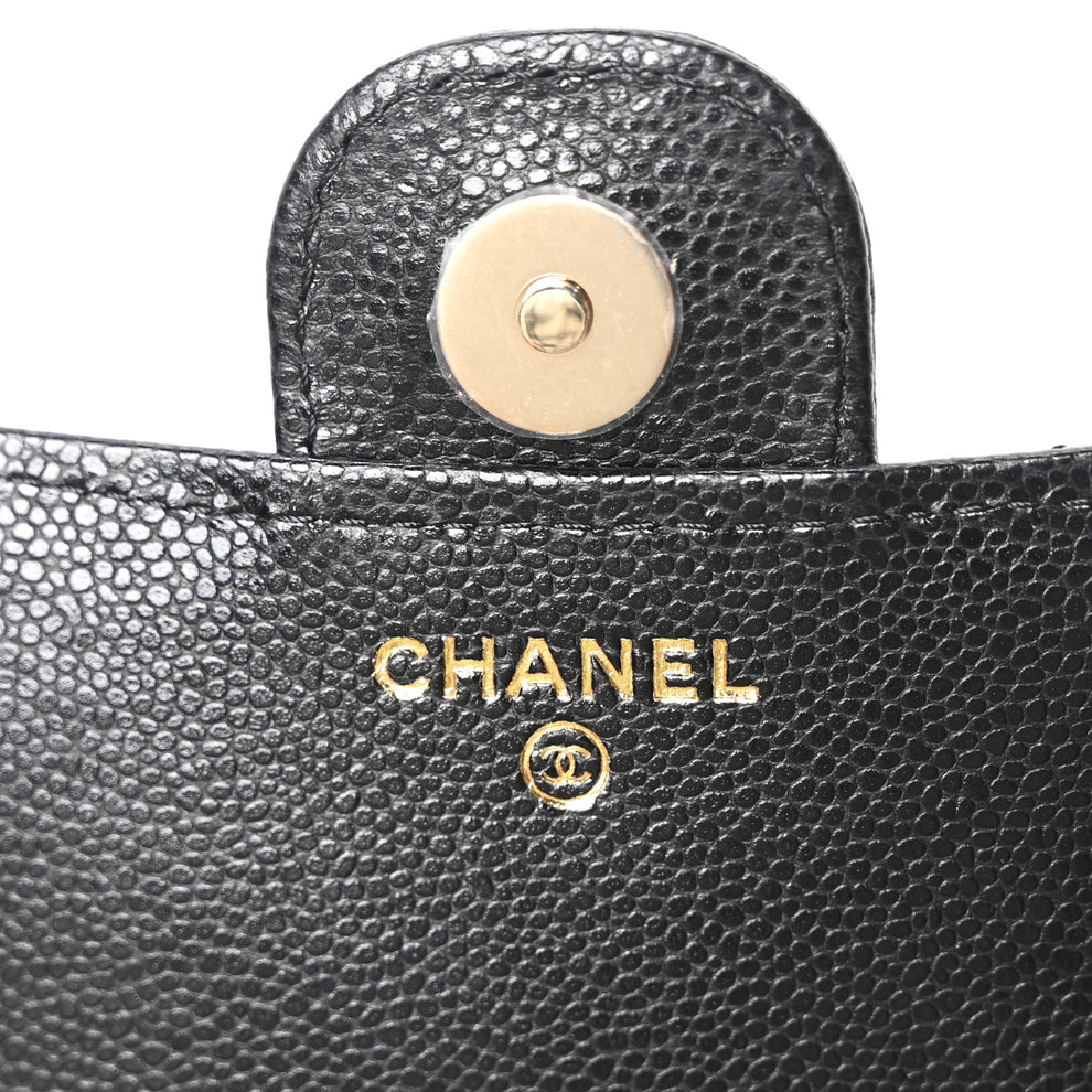 Chanel Caviar Quilted Flap Phone Holder With Chain Black 1784985 ...