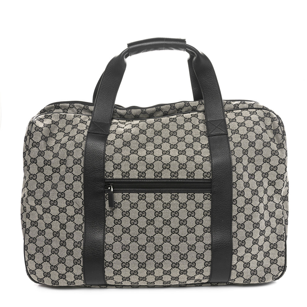 Gucci Monogram Textured Dollar Calfskin Suitcase Luggage Beige Black ...