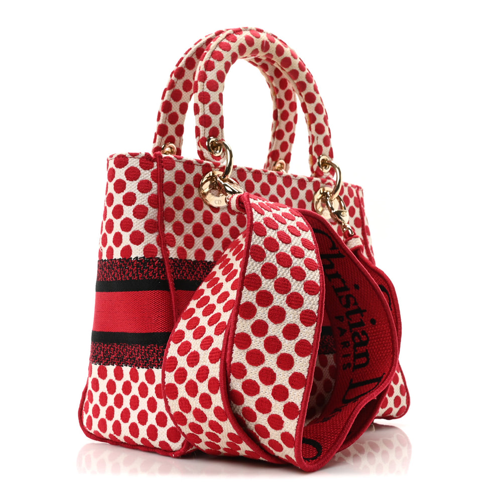 Christian Dior Canvas Medium DiorAmour Dots Lady D-Lite Red 1732340 ...