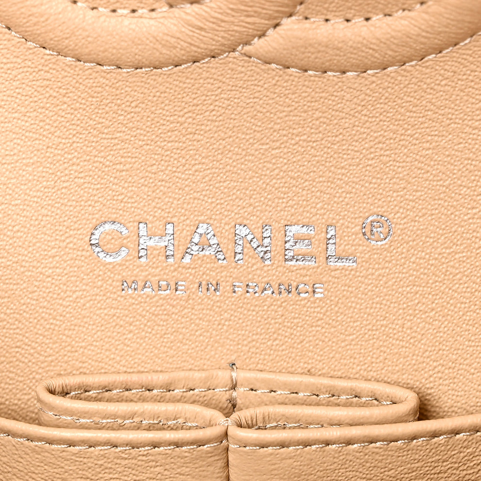 Chanel Caviar Quilted Medium Double Flap Beige 1884527 – FASHIONPHILE
