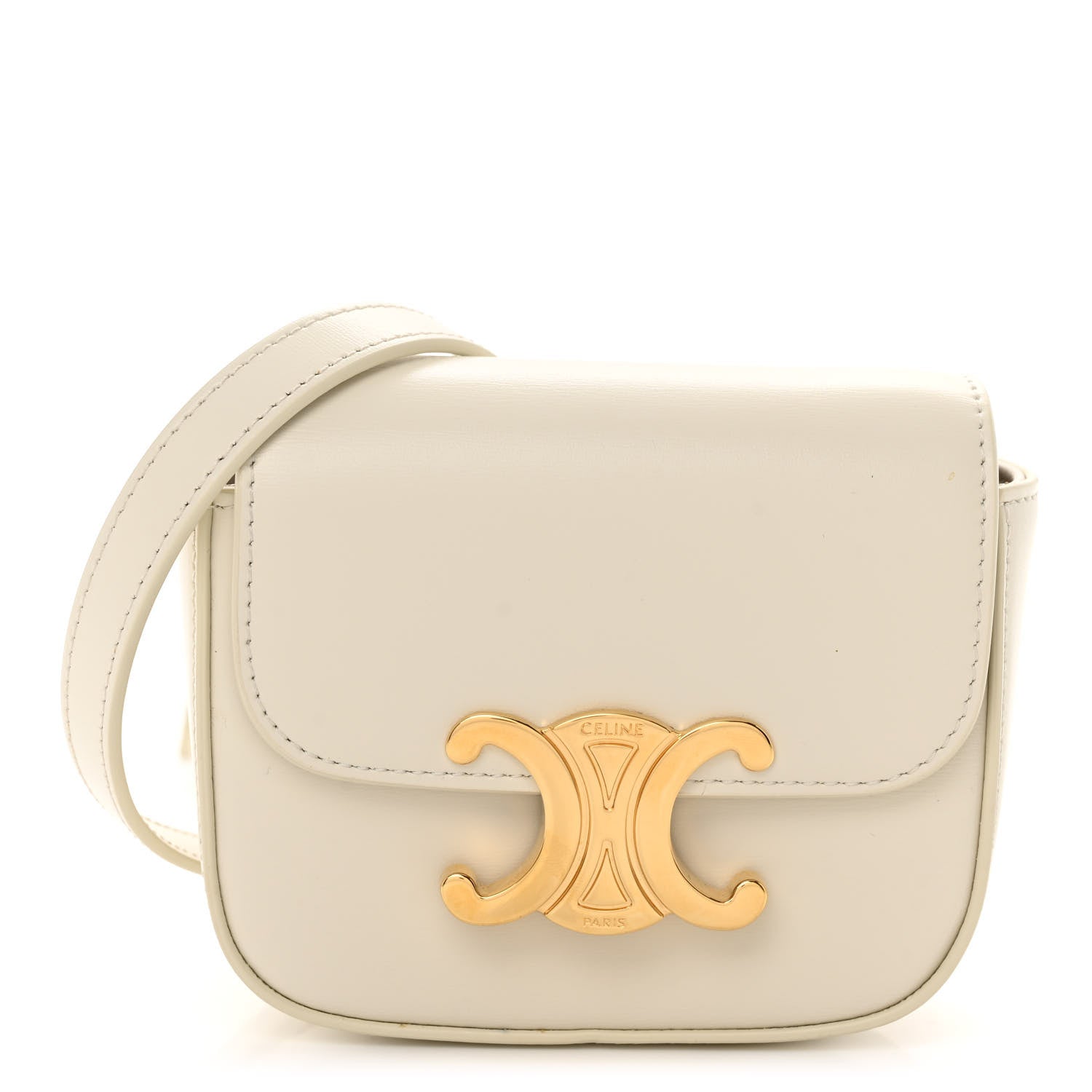 Celine Shiny Calfskin Mini Triomphe Rice 1441048 – FASHIONPHILE