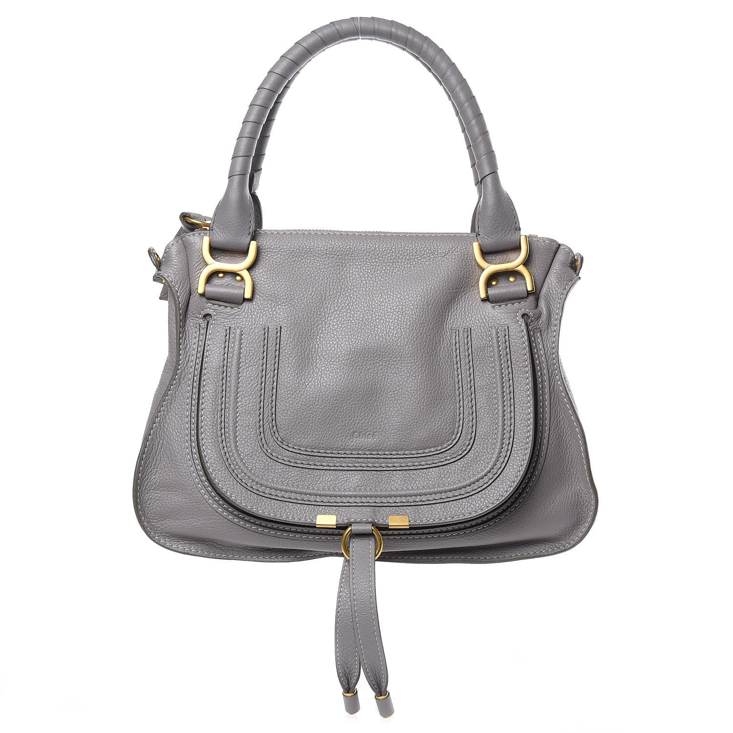 Chloe Calfskin Medium Marcie Satchel Cashmere Grey 435143 – FASHIONPHILE