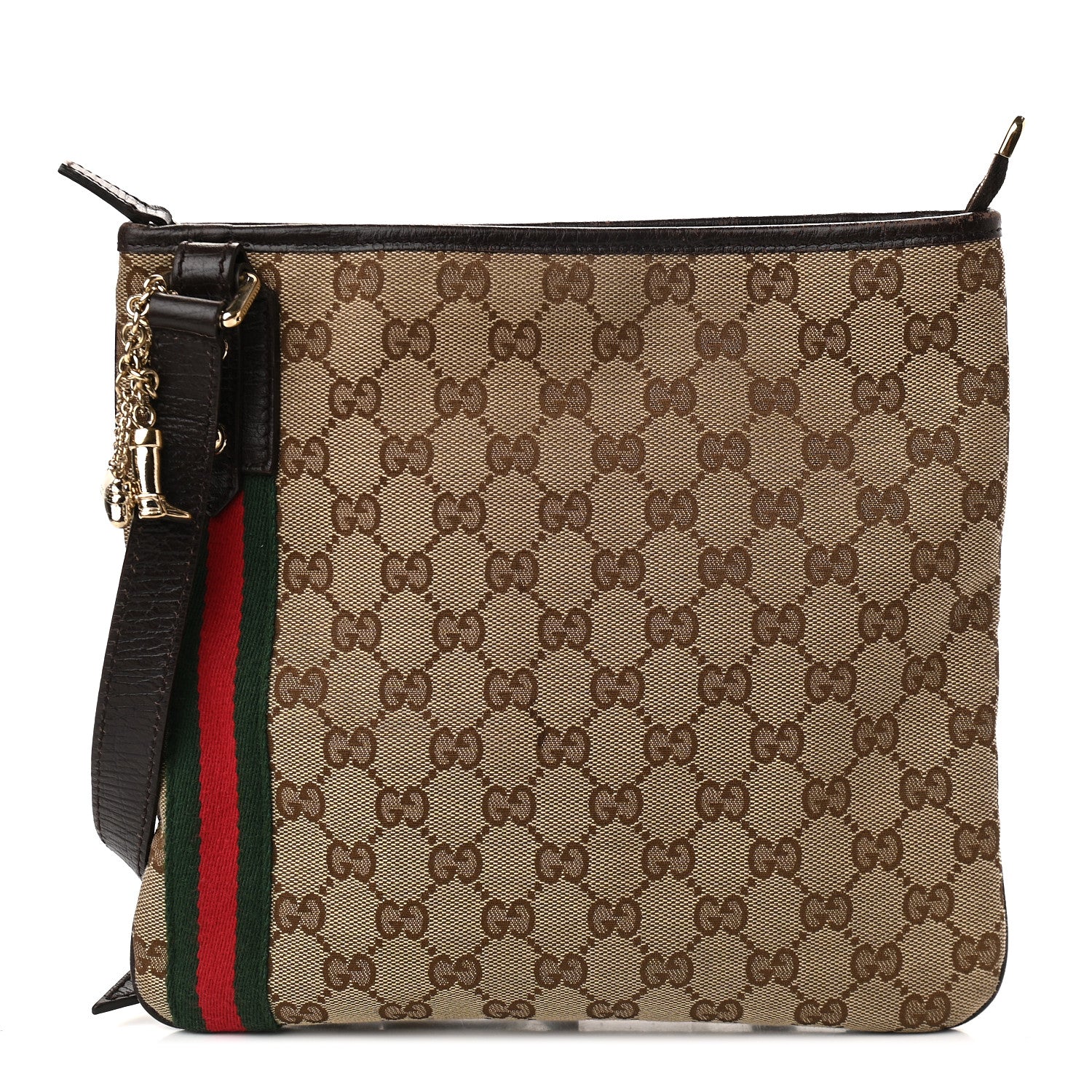 Gucci Monogram Web Jolicoeur Charms Messenger Dark Brown 888481 ...