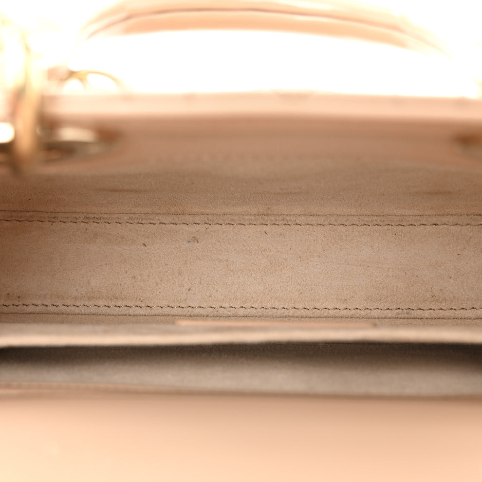 Christian Dior Patent Cannage Small Lady D-Joy Beige 1765387 – FASHIONPHILE