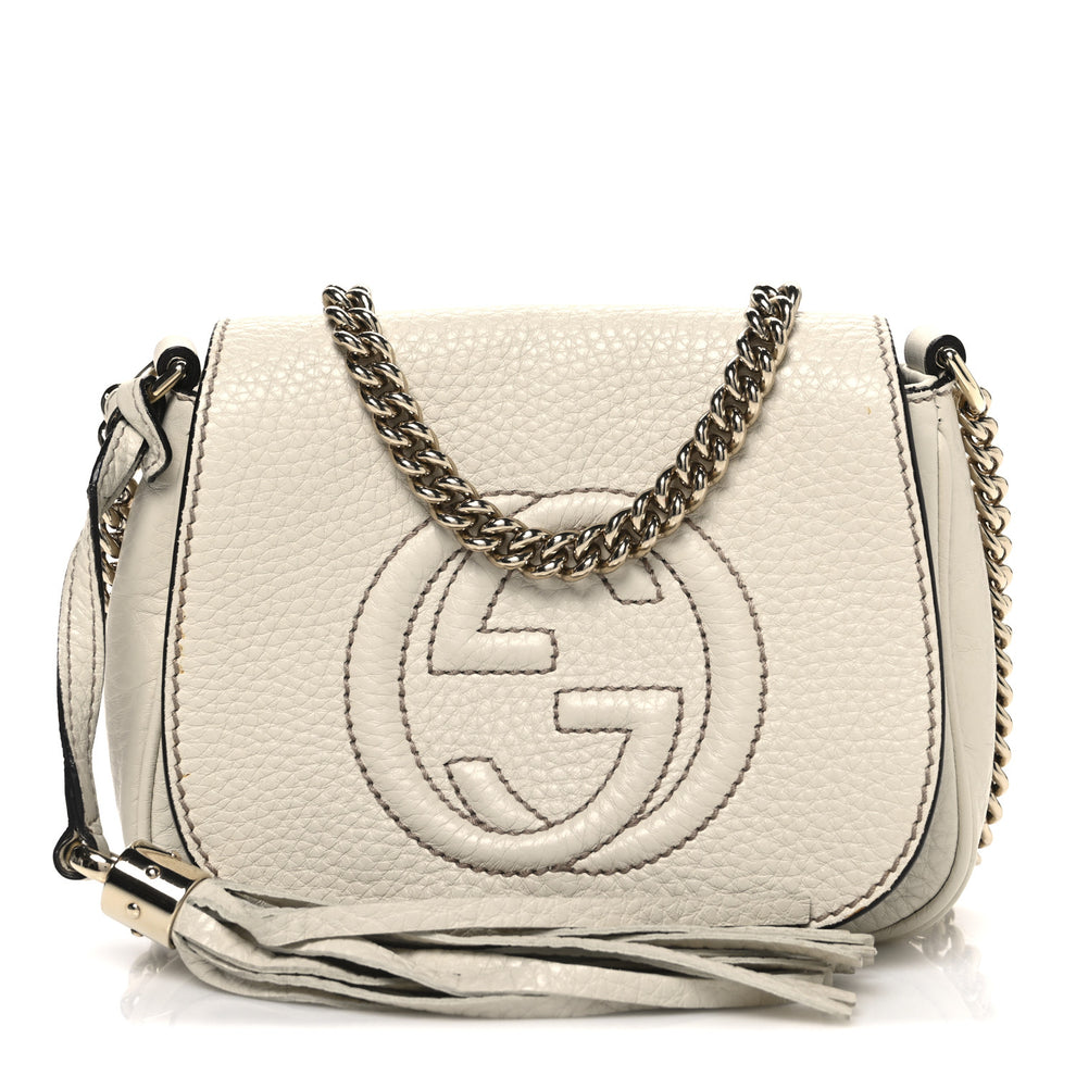 Gucci Pebbled Calfskin Small Soho Flap Crossbody Off White 1873049 ...