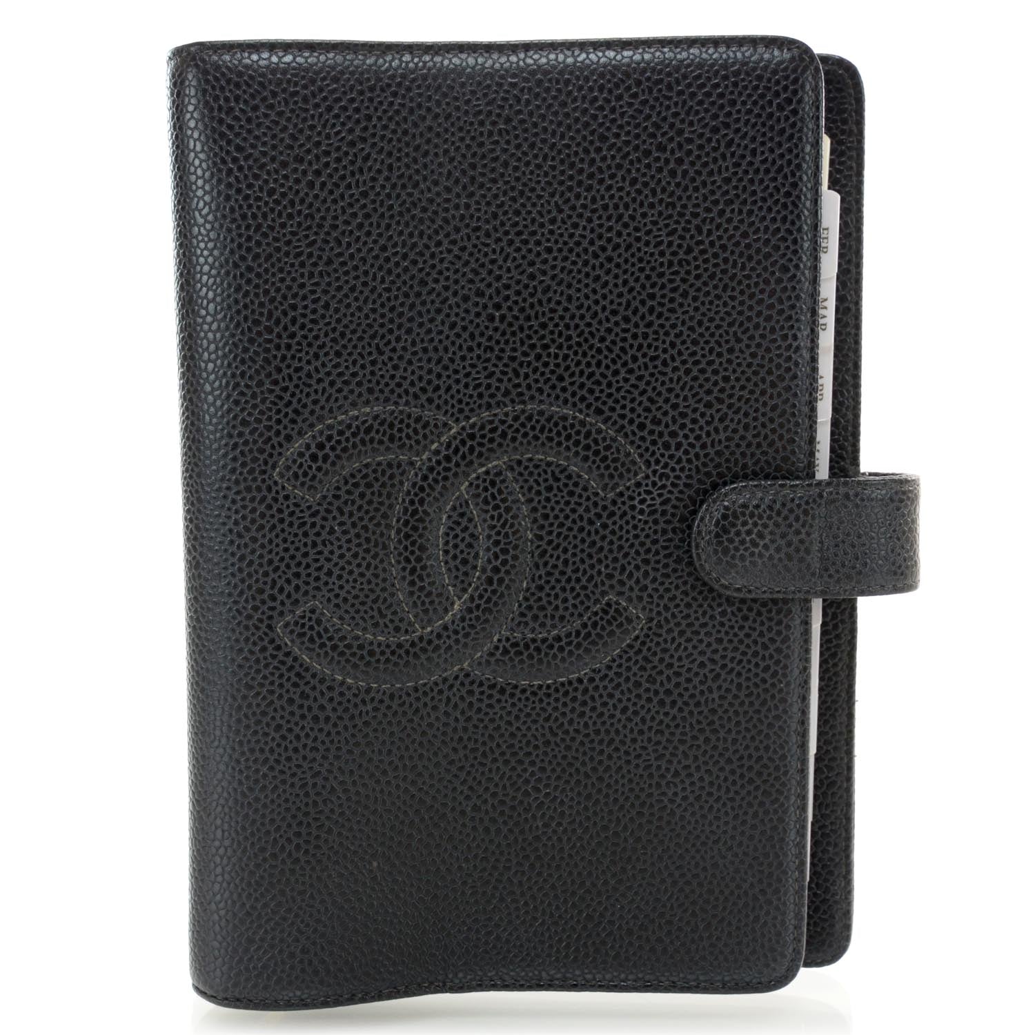 Chanel Caviar CC Ring Agenda Planner Black 36488 – FASHIONPHILE