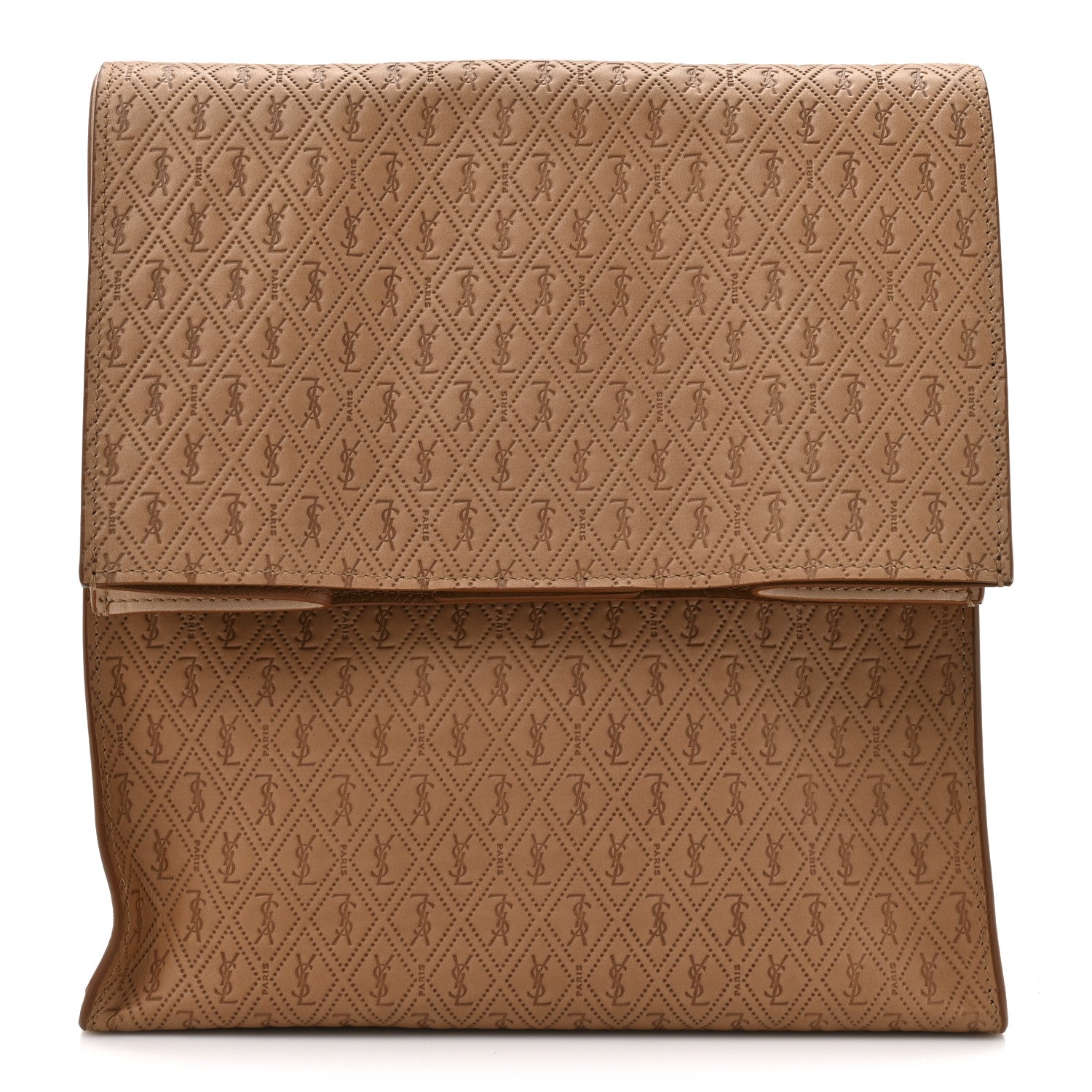 Saint Laurent Calfskin Monogram Deli Paper Bag Vintage Beige 1792013 ...