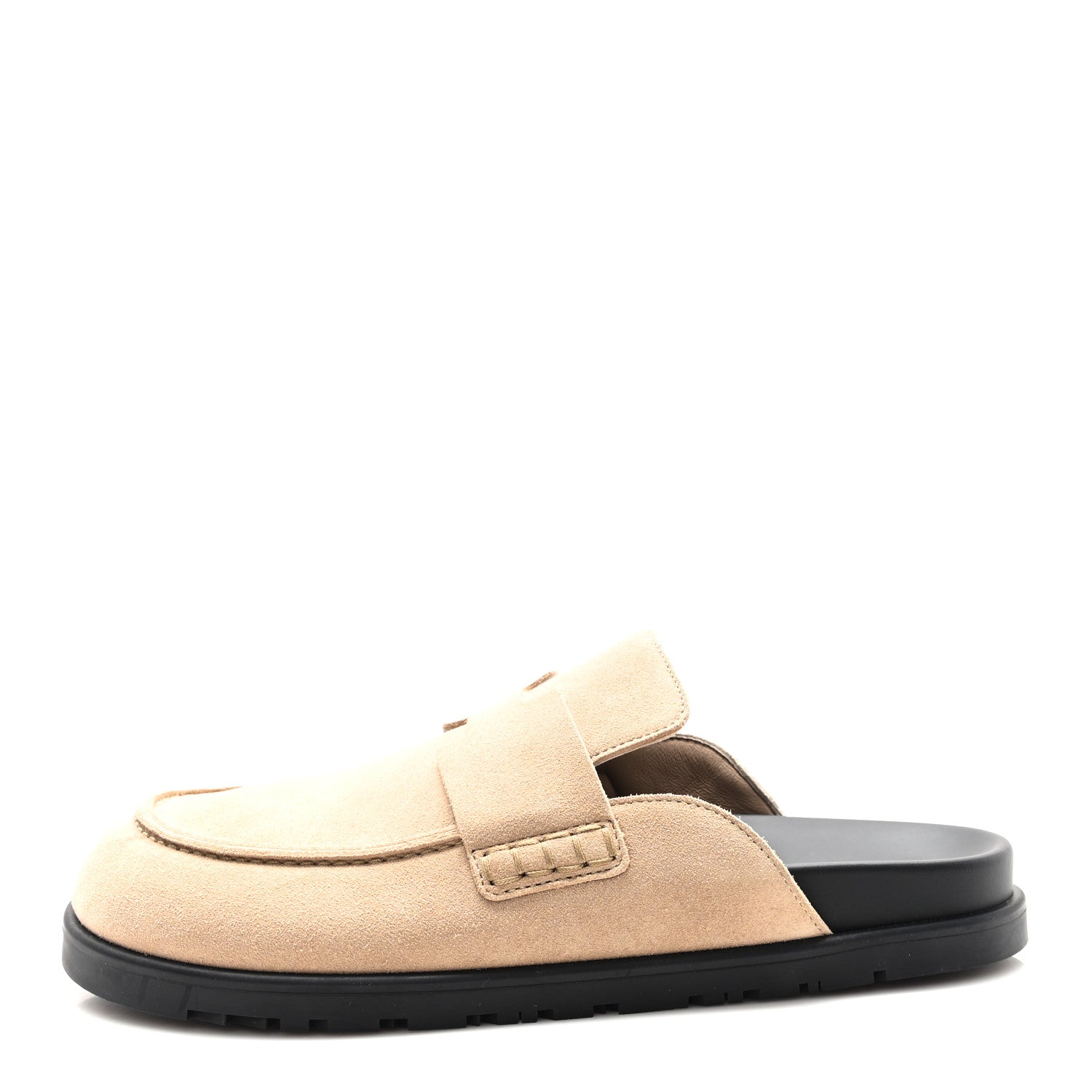 Hermes Suede Calfskin Womens Go Mules 38 Beige Argile 1759228 ...