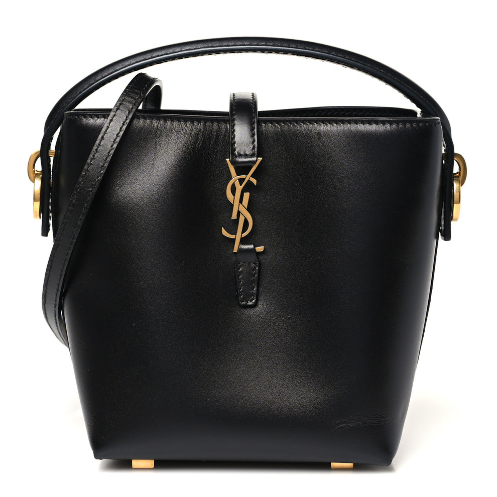 Saint Laurent Shiny Calfskin Le 37 Mini Bucket Bag Black 1771177 ...