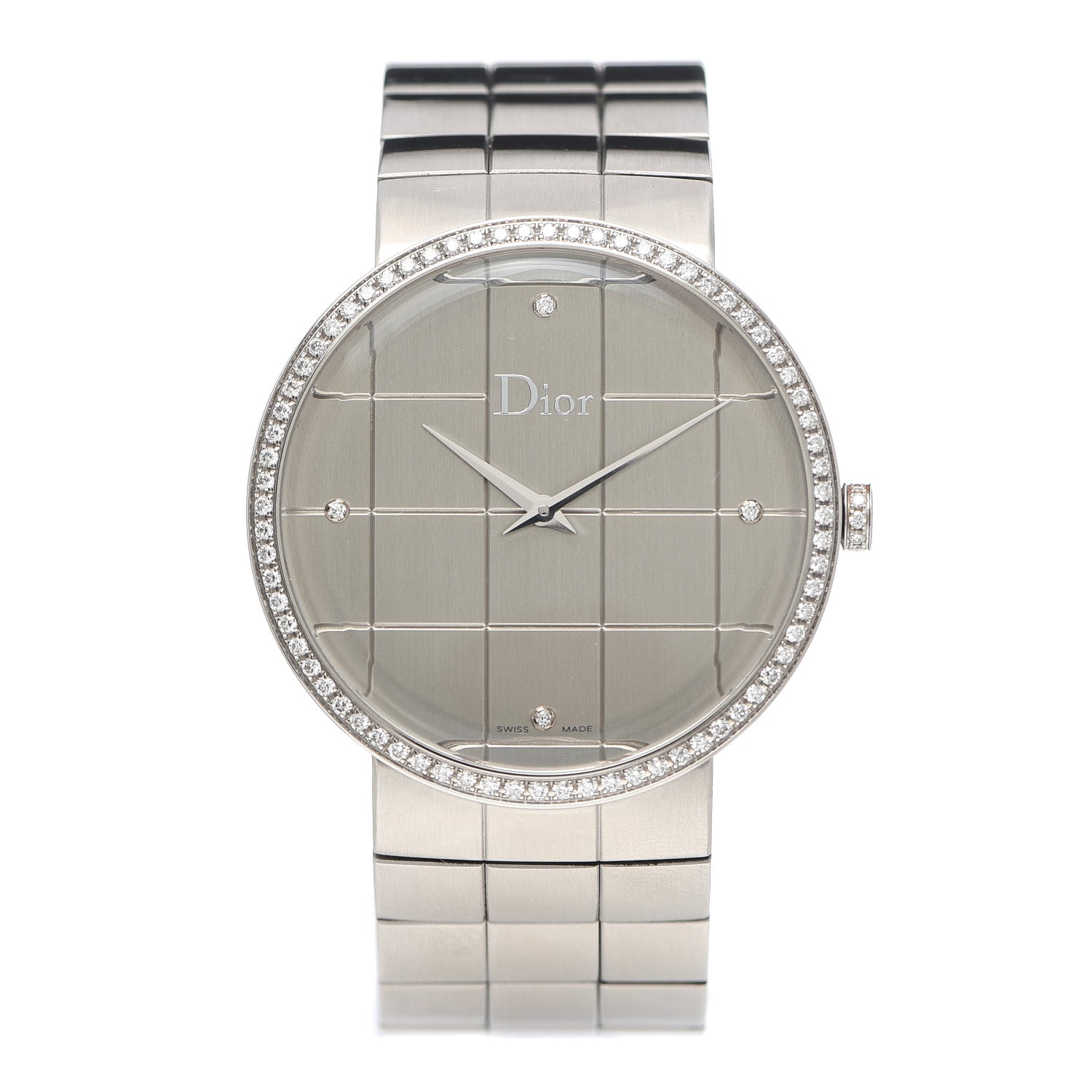 Christian Dior Stainless Steel Diamond Bezel 38mm La D De Dior Quartz ...