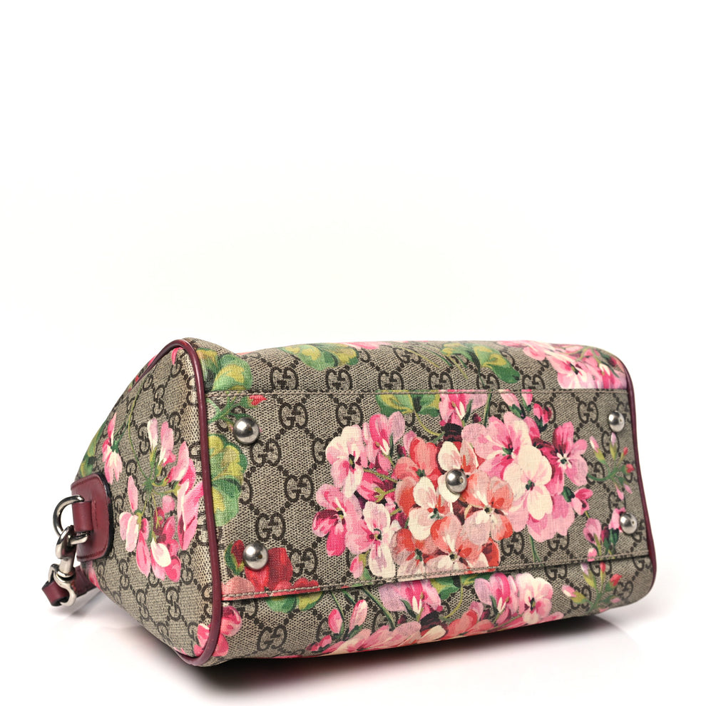 Gucci GG Supreme Monogram Blooms Small Boston Beige Multicolor Dry Rose ...