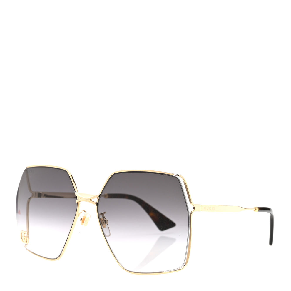 Gucci Metal Square Frame Sunglasses GG0817S Gold 1781333 – FASHIONPHILE