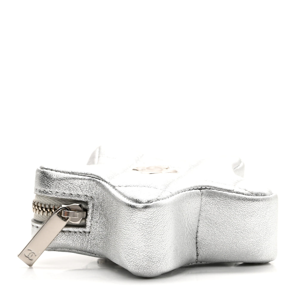 Chanel Metallic Lambskin Walk Of Fame Star Clip On Coin Purse Silver ...