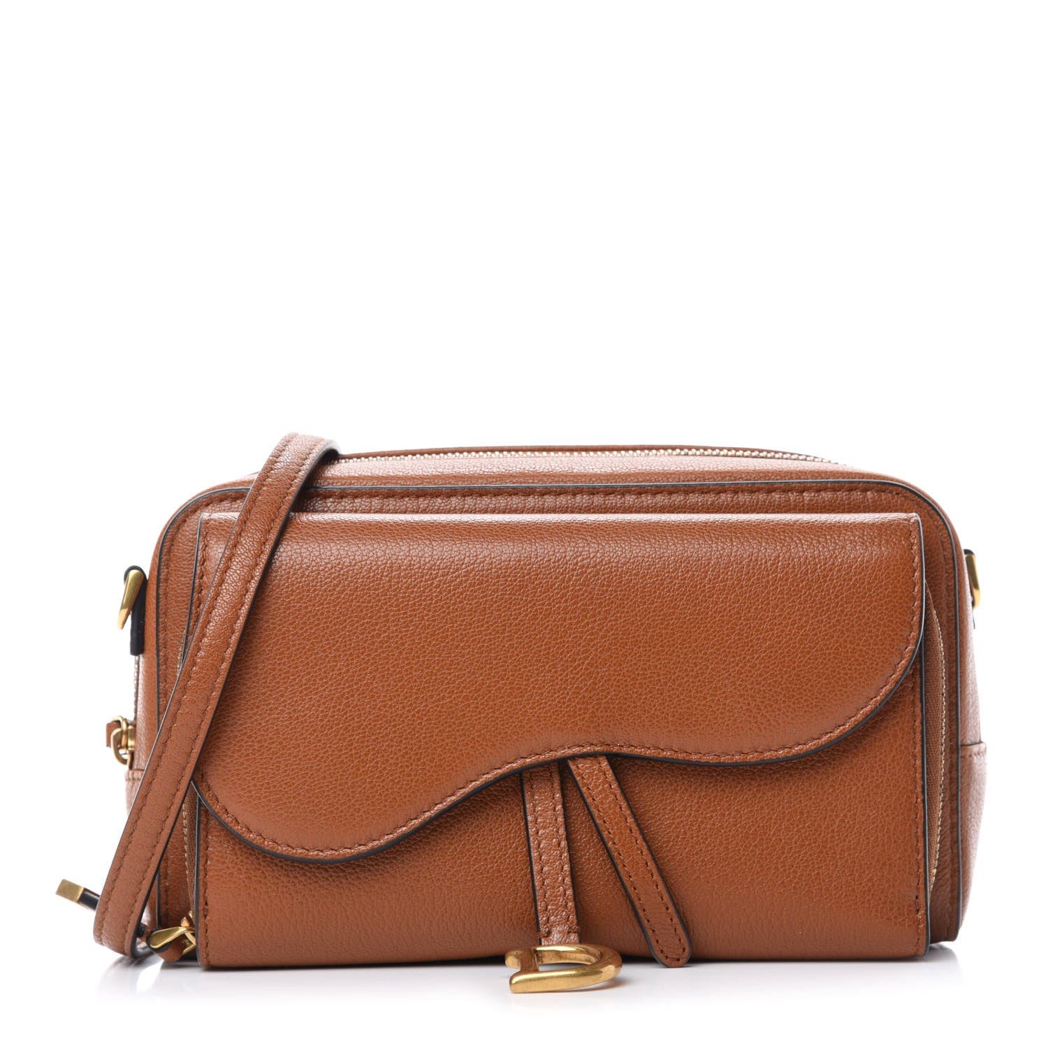 Christian Dior Goatskin Double Saddle Pouch Tan 766481 – FASHIONPHILE