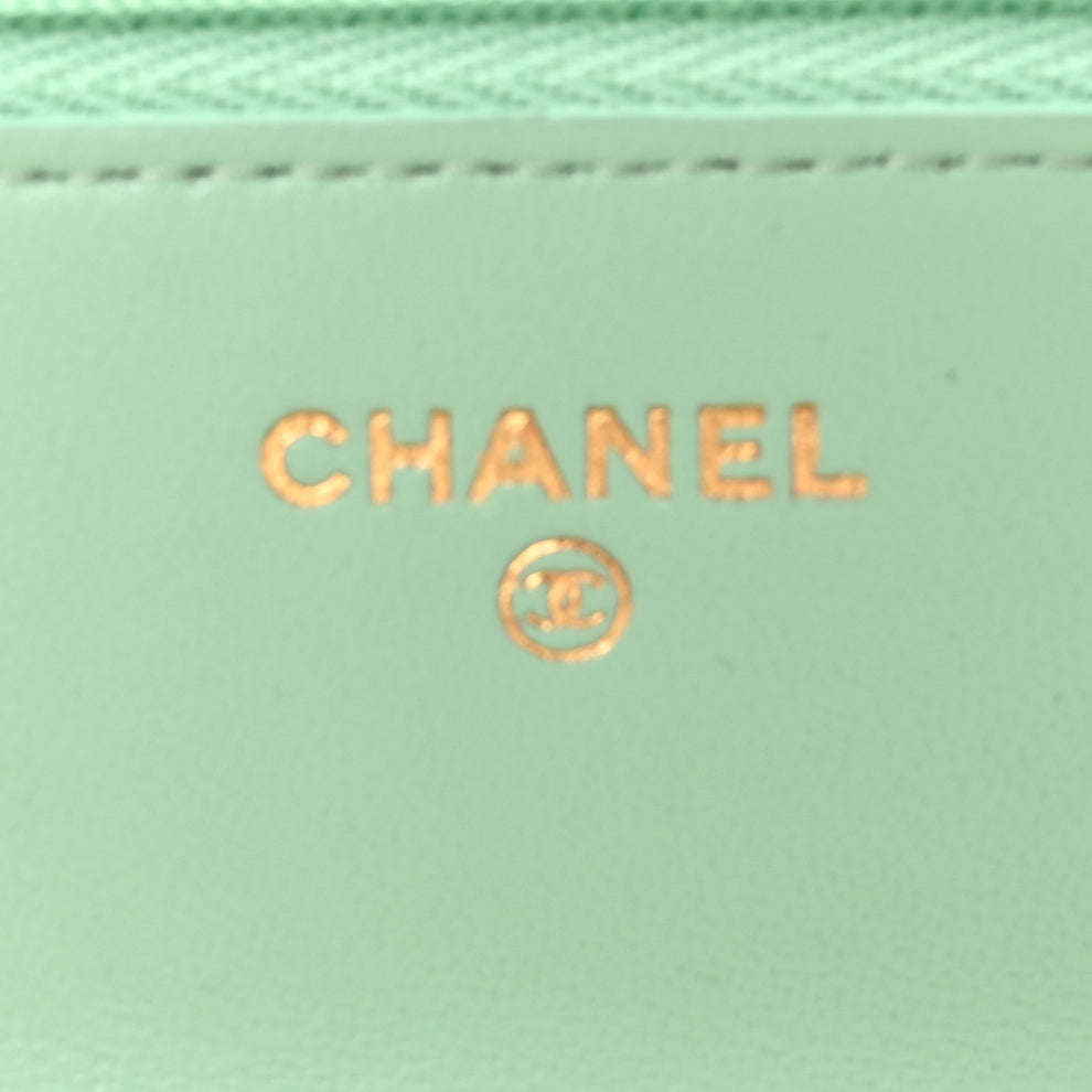 Chanel Lambskin Quilted Pearl Top Handle Wallet On Chain WOC Light ...