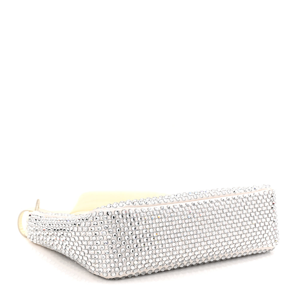 Prada Satin Crystal Mini Re-Edition 2000 Bag White 1780528 – FASHIONPHILE