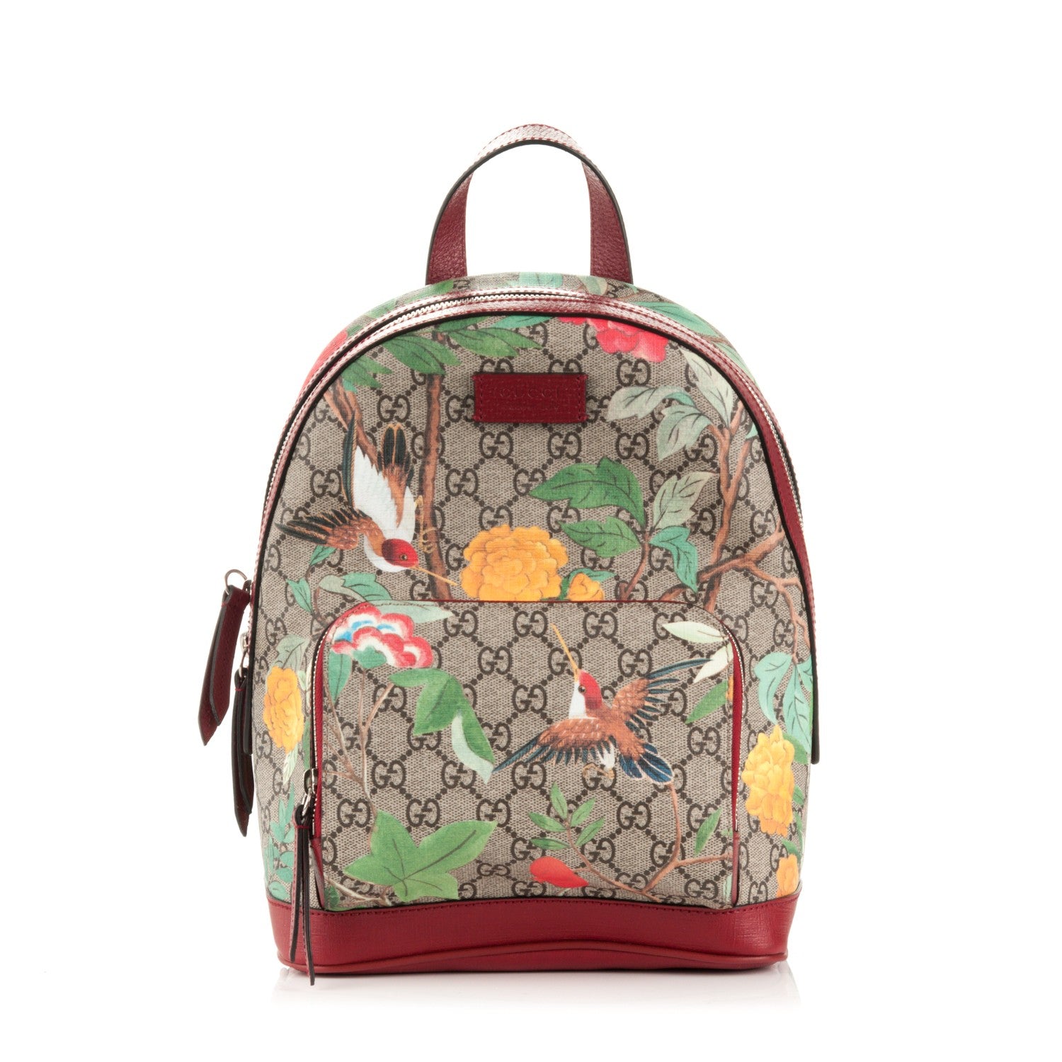 Gucci GG Supreme Monogram Tian Web Small Day Backpack Beige Multicolor ...