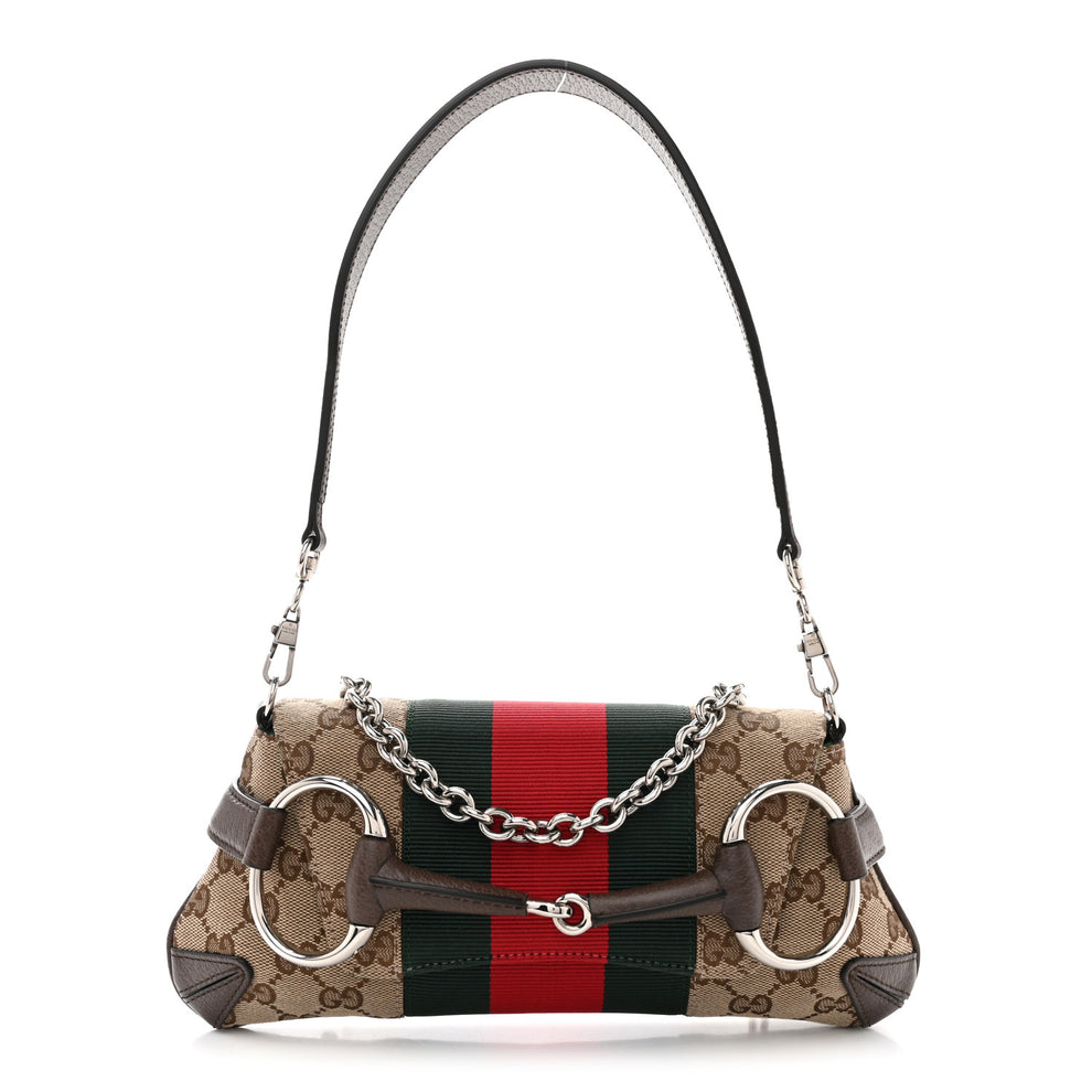 Gucci Monogram Textured Dollar Calfskin Heavy Grosgrain Web Small Maxi ...