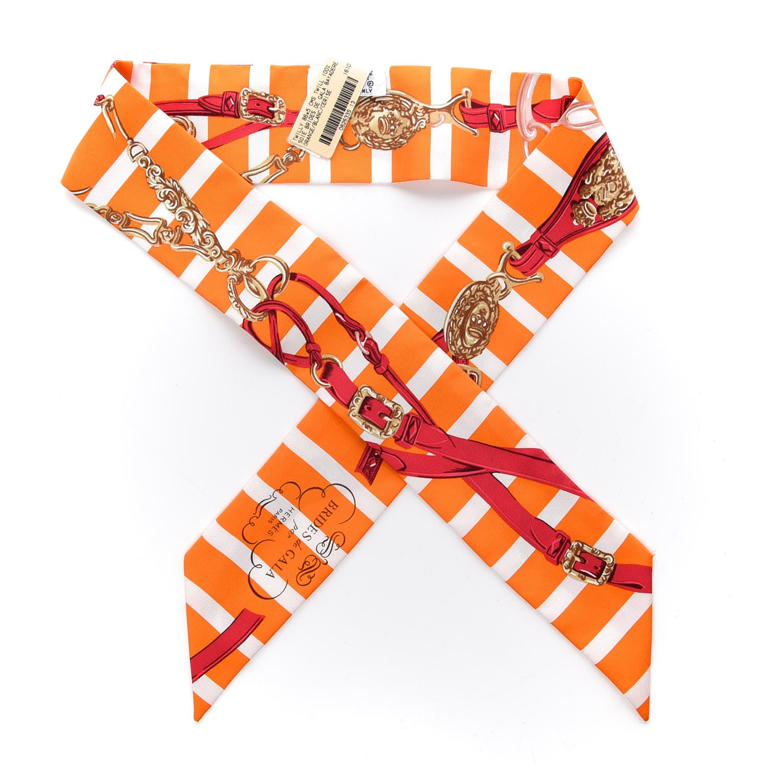 Hermes Silk Brides de Gala Bayaderes Twilly Orange Blanc Cherry 386298 ...