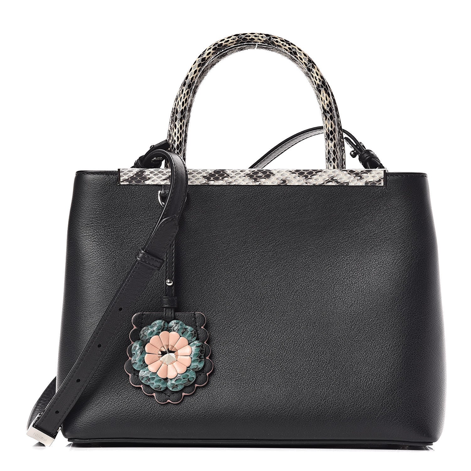Fendi Vitello Dolce Elaphe Petite 2Jours Tote Black 447355 – FASHIONPHILE