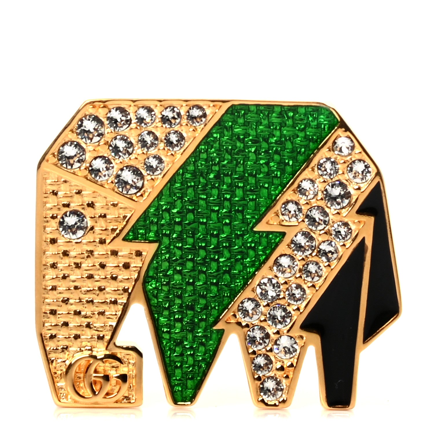 Gucci Metal Crystal Elephant Ring 67 12 Gold Multicolor 813339 ...