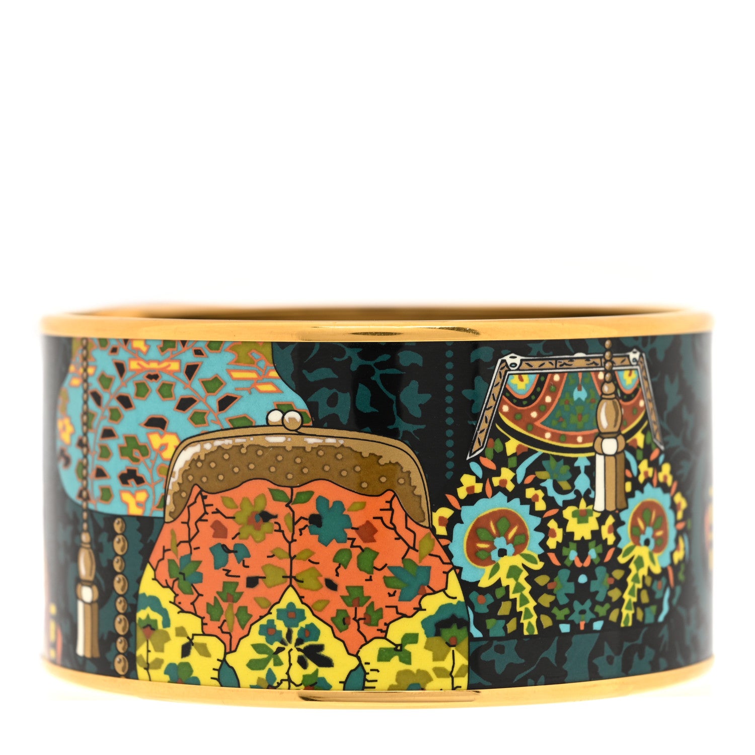 Hermes Enamel Printed Cachemire de Tamara Extra Wide Bracelet 70 ...