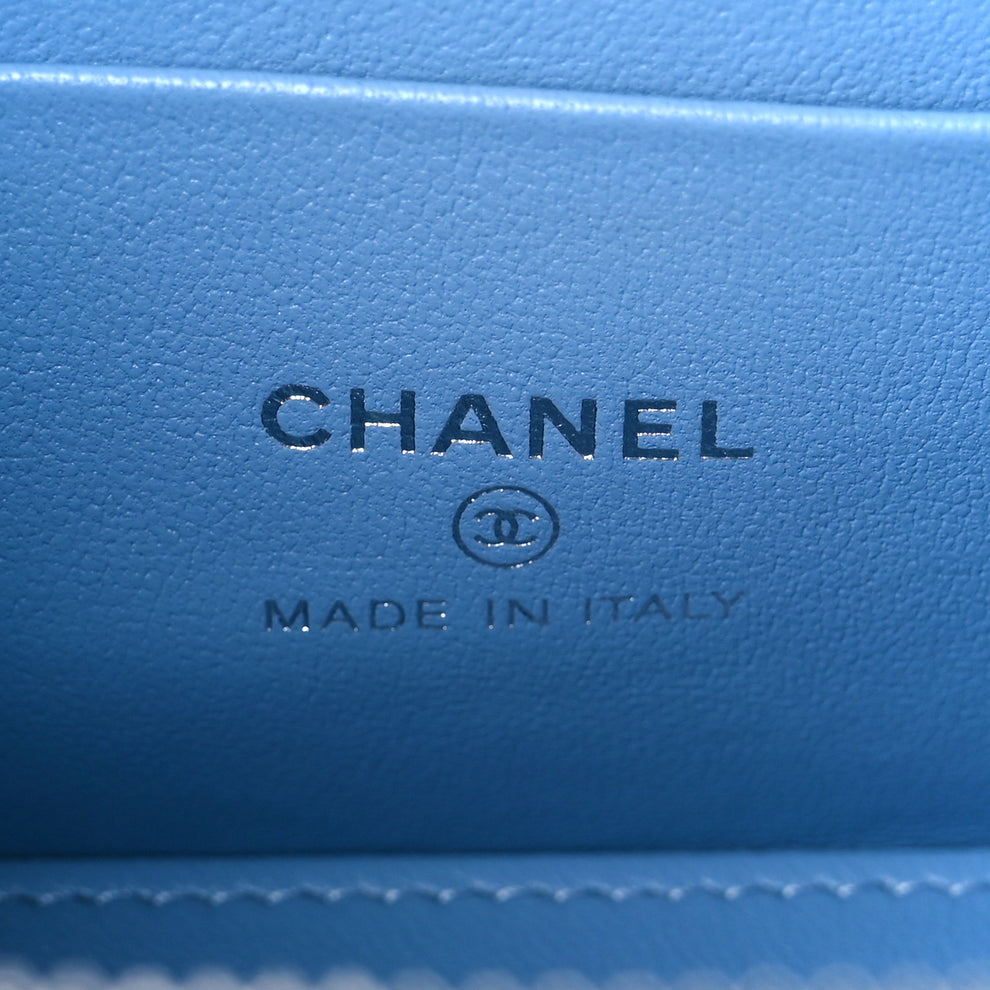 Chanel Denim Quilted Sweetheart Small Vanity Case With Chain Blue ...