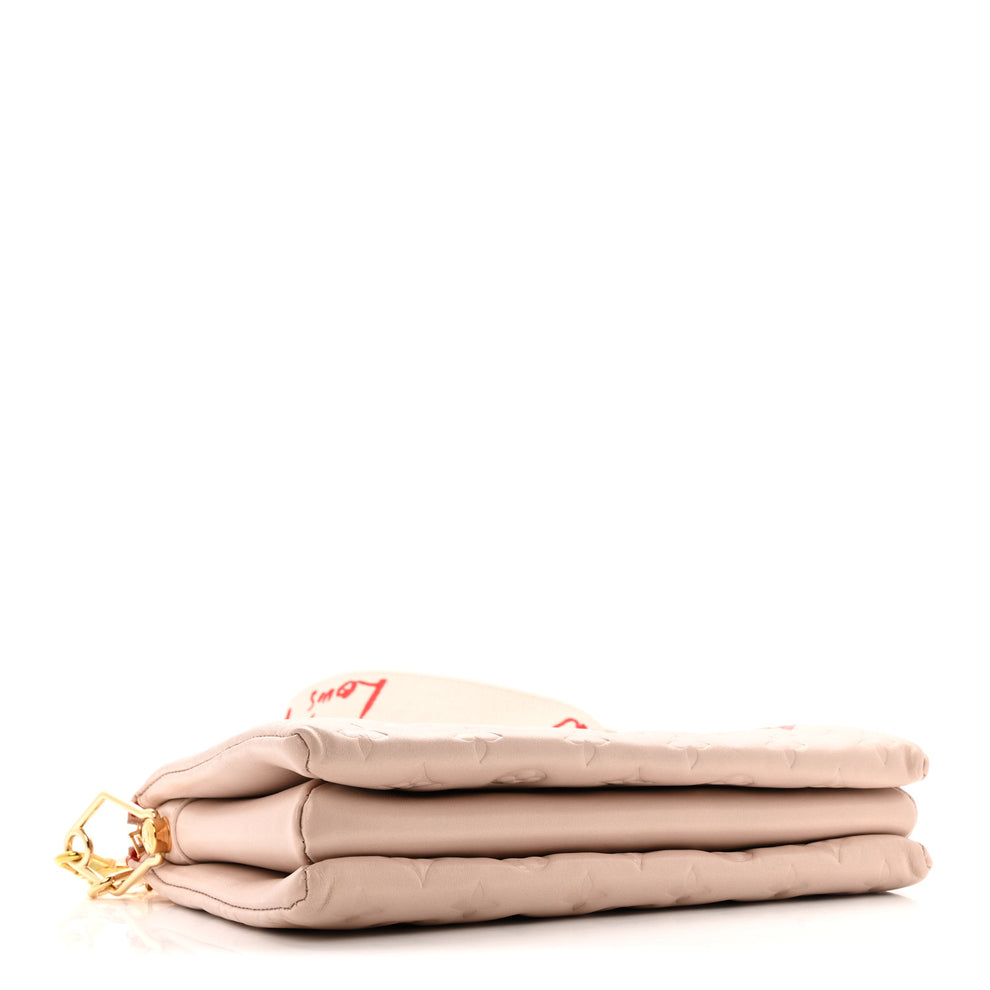 Louis Vuitton Lambskin Embossed Monogram Fall In Love Coussin PM Dragée ...