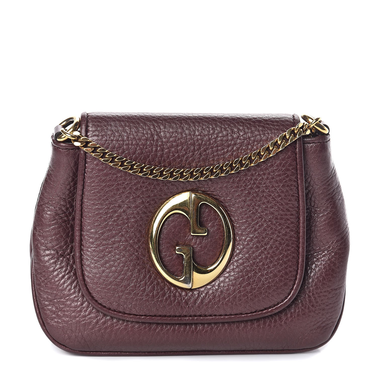 Gucci Metallic Pebbled Calfskin Small 1973 Chain Shoulder Bag Classic ...