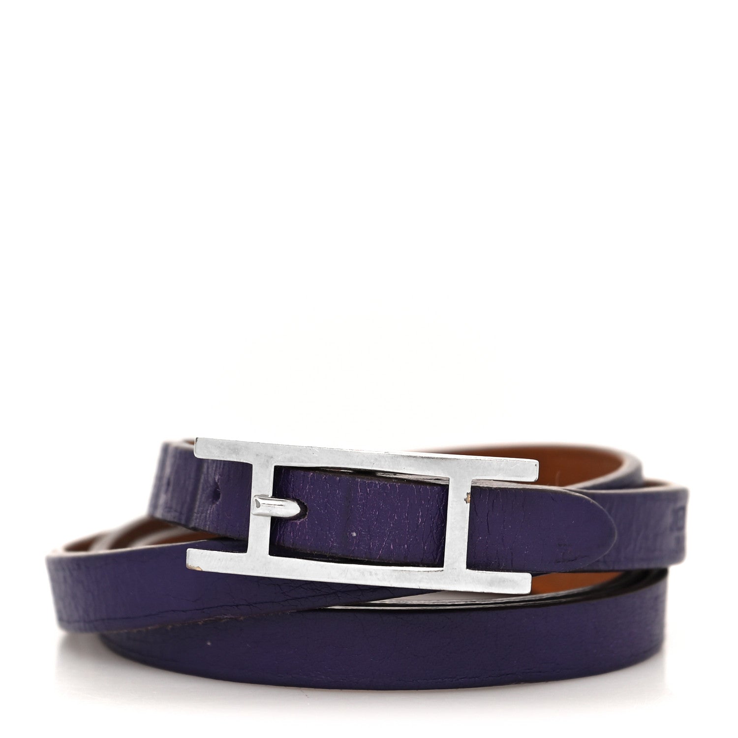 Hermes Chamonix Hapi 3MM Triple Tour Wrap Bracelet S Iris 1221844 ...