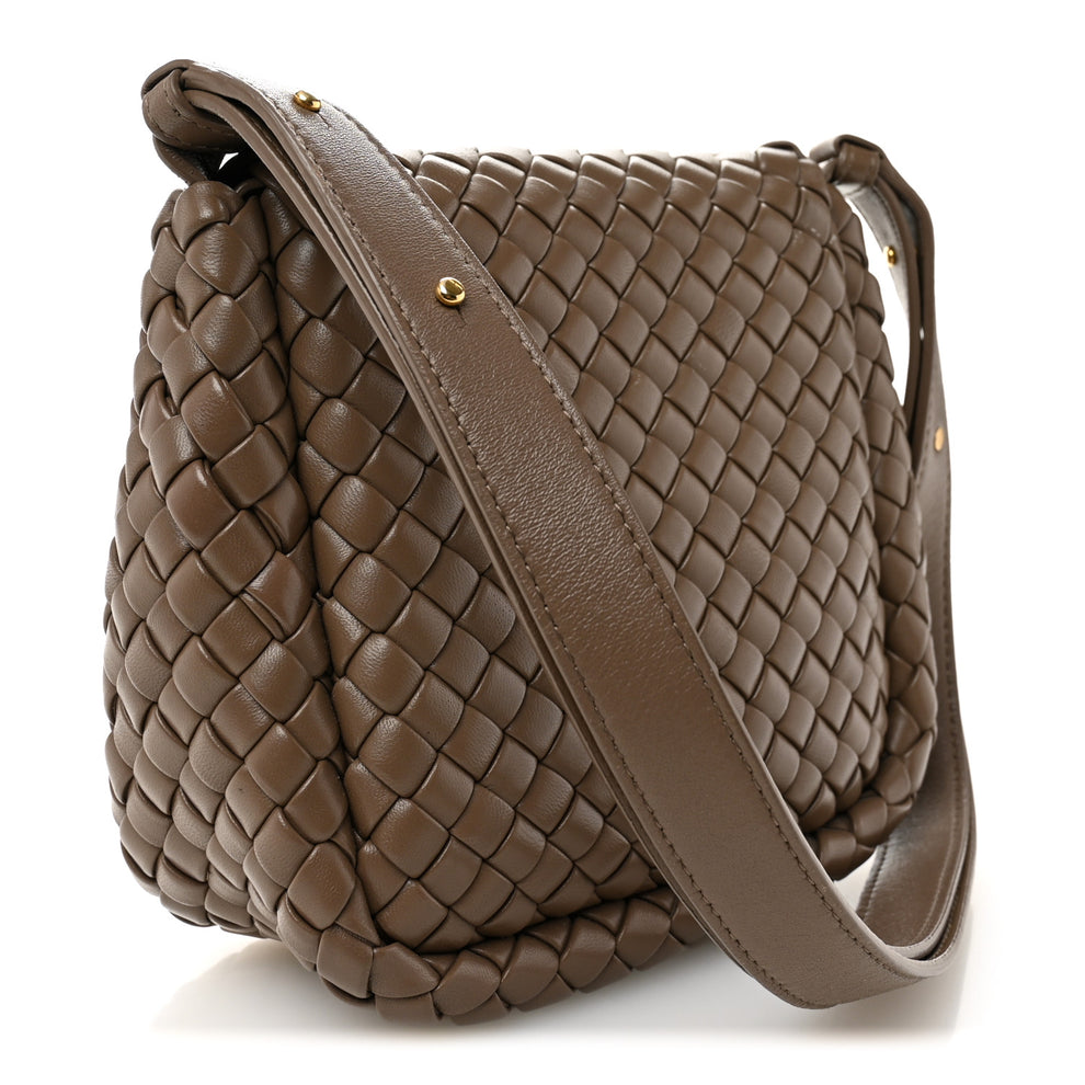 Bottega Veneta Nappa Intreccio Mini Cobble Shoulder Bag Taupe Grey ...