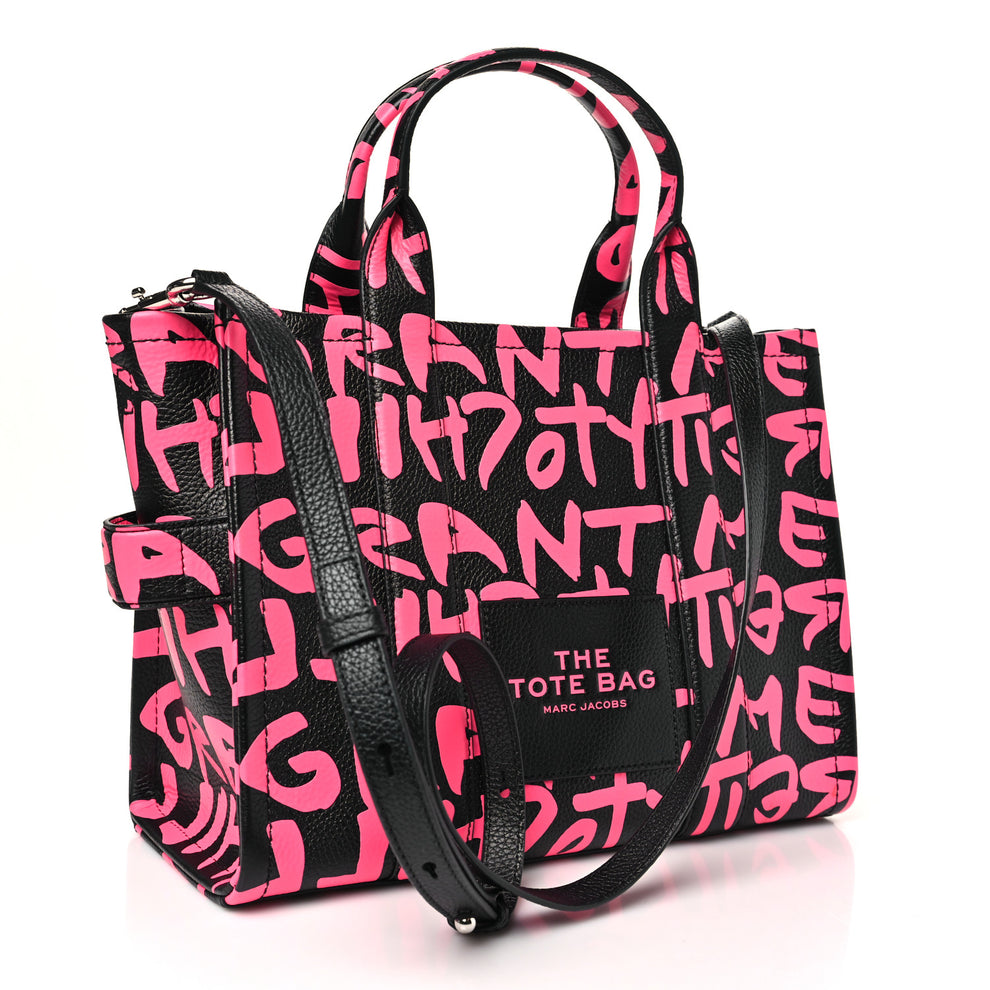 Marc Jacobs X STEPHEN SPROUSE Grained Calfskin Medium The Tote Bag Pink ...